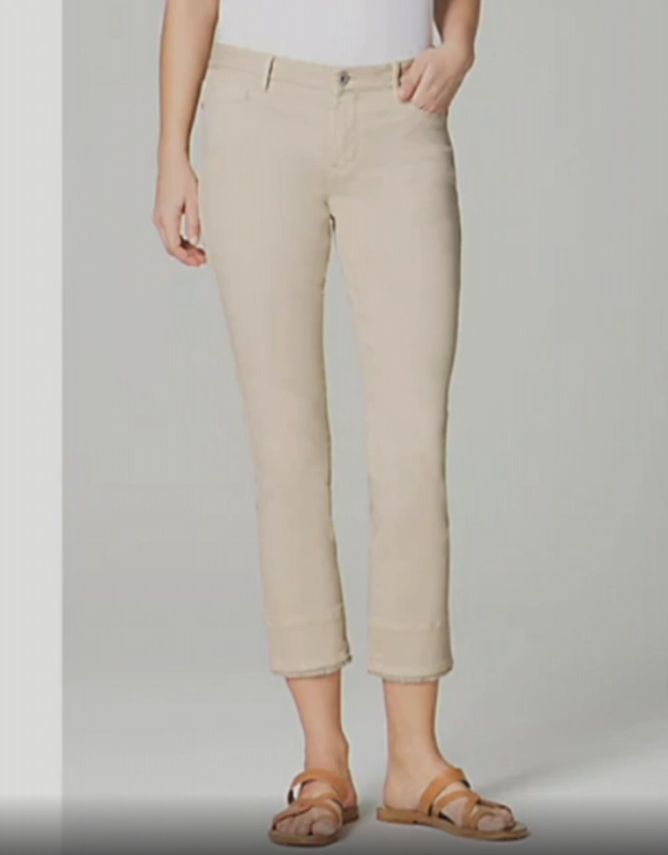 J.Jill - Authentic Fit Crop Pants Jeans with Fringe - Pebble | eBay