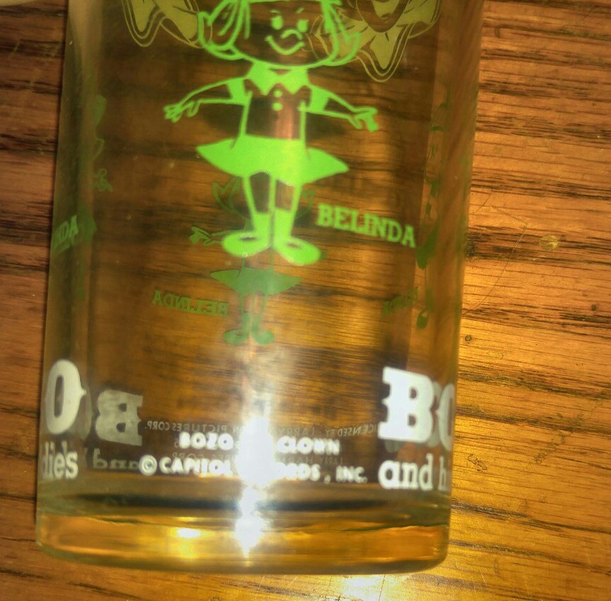 Vintage Promo Glass Bozo The Clown His Buddies Belinda 1965 Larry ...