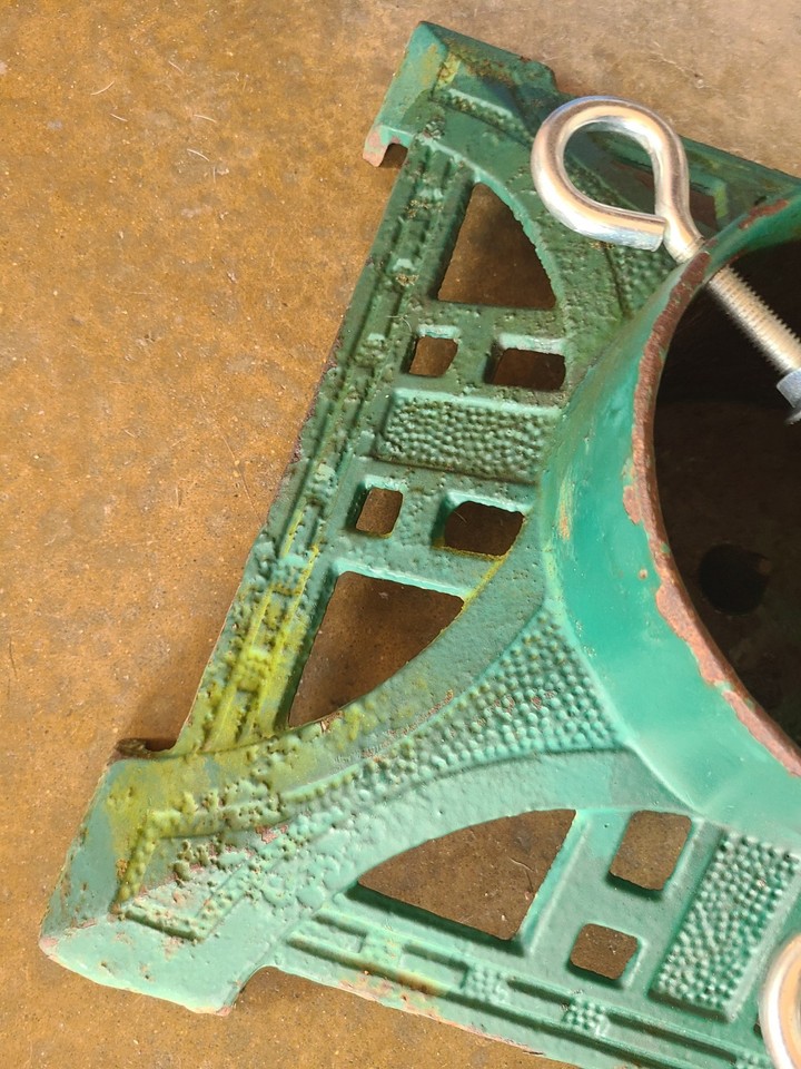 Vintage Cast Iron Christmas Tree Stand Hunter Green John Wright ...