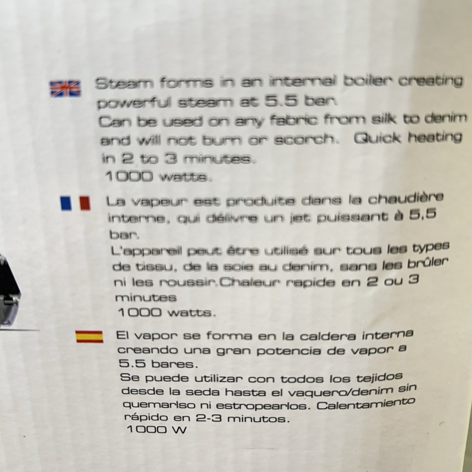 Eurosteam Next Generation Steam Iron 1000W Quick Heat Model 6199 ...