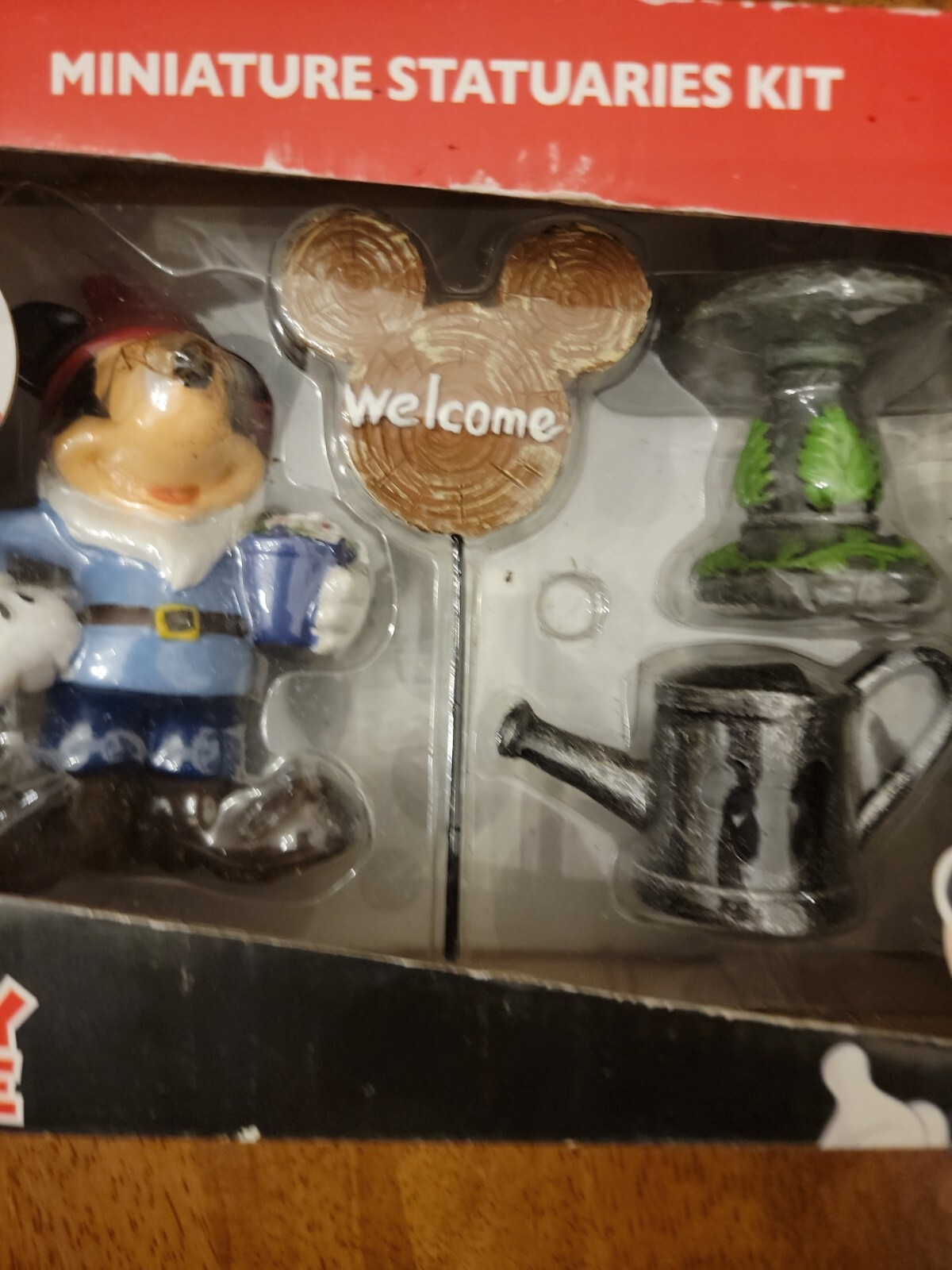 Mickey Mouse Figurine garden w/Sign Bird Bath Watering Can Disney ...