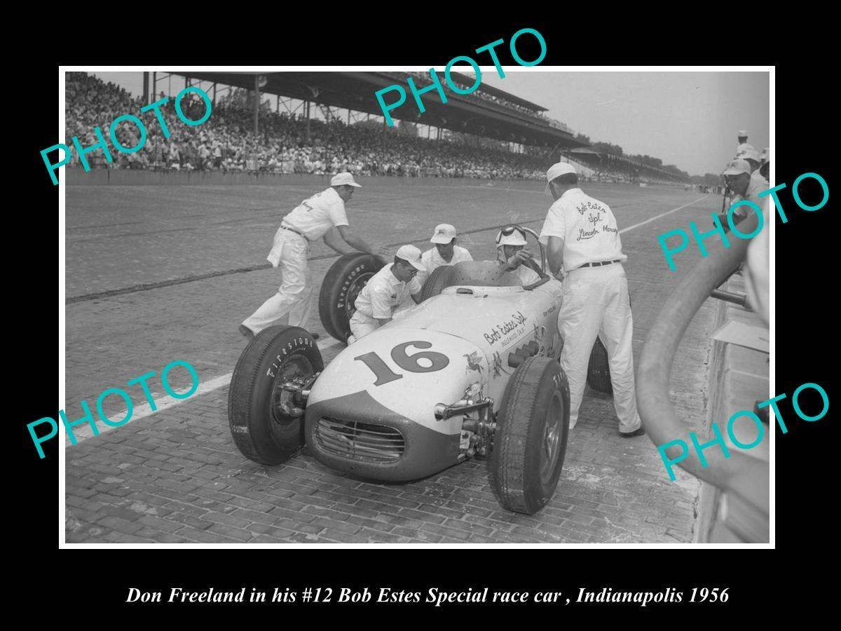 OLD POSTCARD SIZE MOTOR RACING PHOTO DON FREELAND INDIANAPOLIS RACE CAR ...