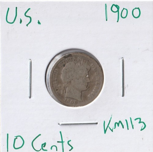 Coin United States 10 Cents (Barber) 1900 KM113 | eBay
