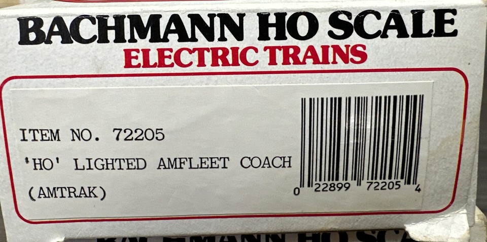 Bachmann HO Scale RTR #72205 Lighted Amfleet Coach Amtrak NIB | eBay