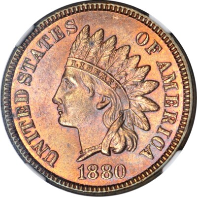1880 1C Snow-1 Clashed Reverse Indian Cent NGC MS65BN (PHOTO SEAL) | eBay