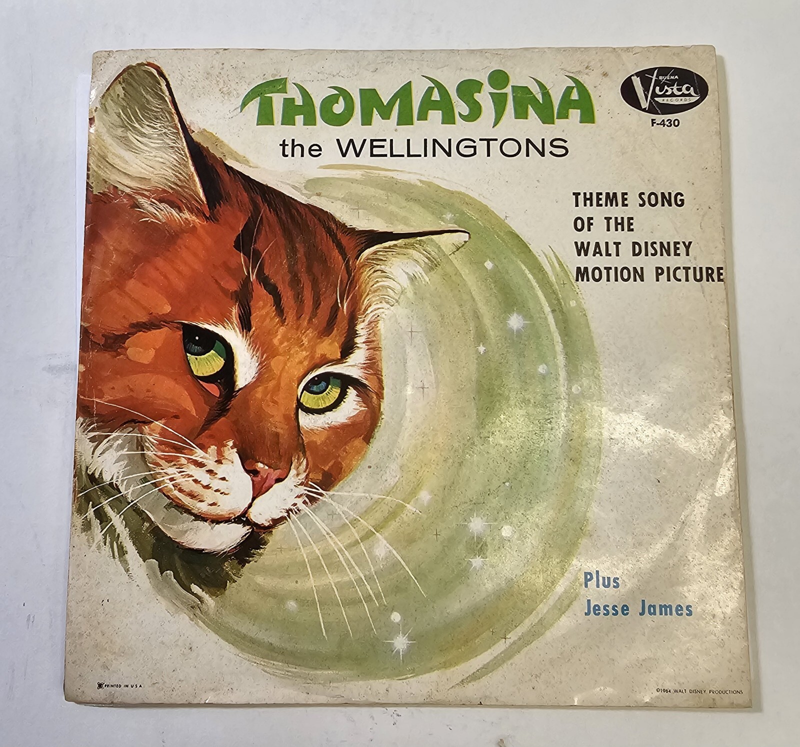 RARE! THE WELLINGTONS -THOMASINA-PICTURE SLEEVE-BUENA VISTA DISNEY F430 ...