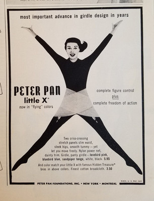 1957 Vintage Peter Pan Litte X Girdle Figure Control Womens Fashion Ad ...