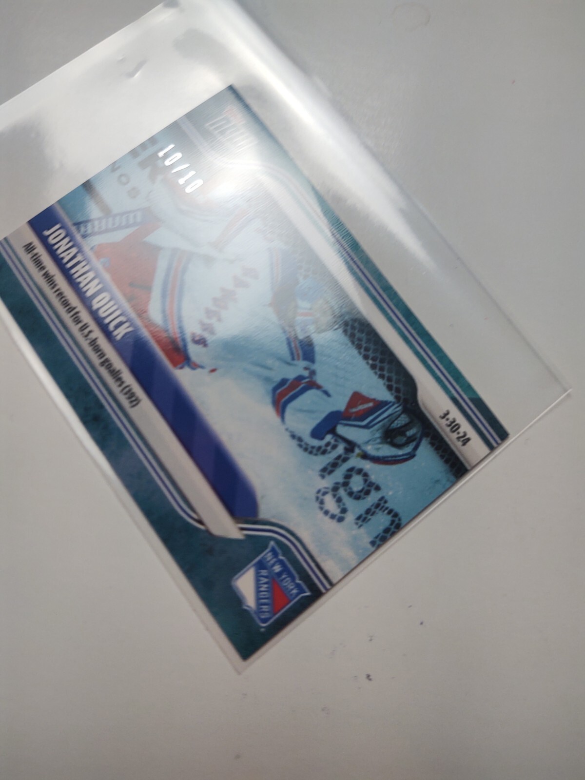 JONATHAN QUICK 2023-24 TOPPS NOW NHL NEW YORK RANGERS 159 ALL TIME WINS ...