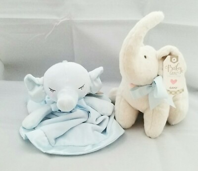 Baby Elephant Blue Plush Security Binky Blanket Shower Christmas Gift ...