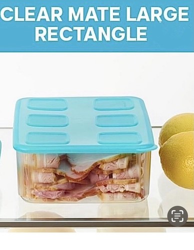 Tupperware ClearMate Rectangle #2 Jumbo Clear Mate 1.62L Fridge Storage ...