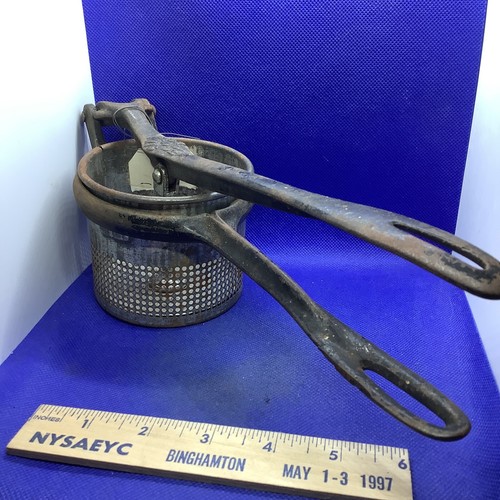 Vintage Antique Silver & Co. NY Ricer/Masher/Strainer Metal Handle W ...