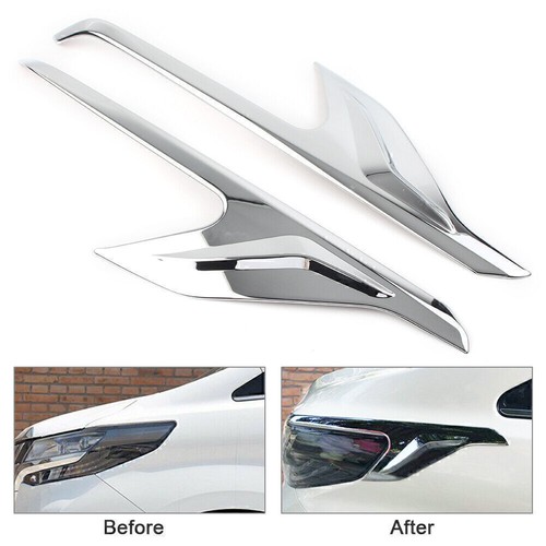 2pcs Headlight Front Light Lamp Cover Molding Trims For Toyota Alphard ...