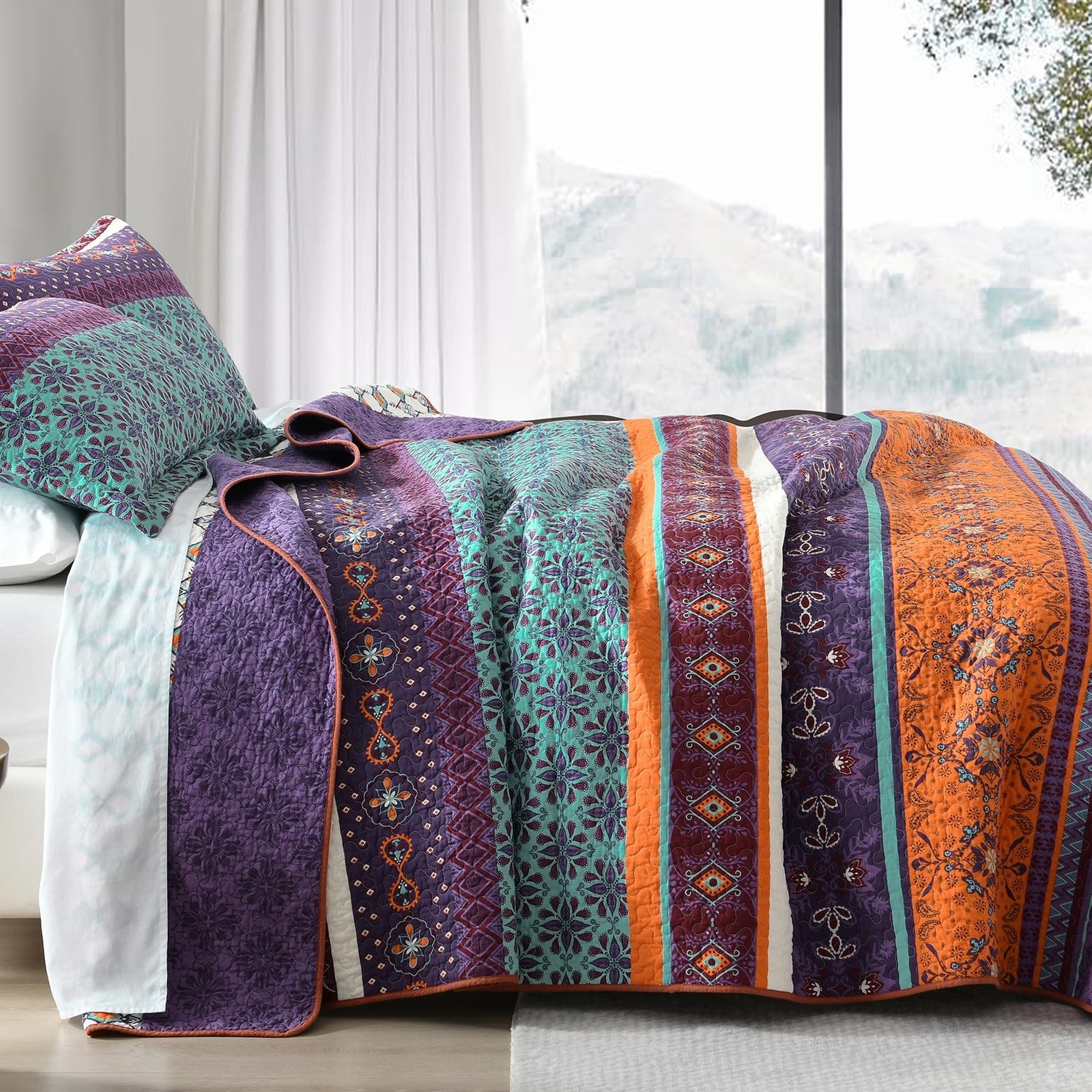 Pangushan 100 Cotton Quilt Set Queen Size Queen Quilt Bedding Set