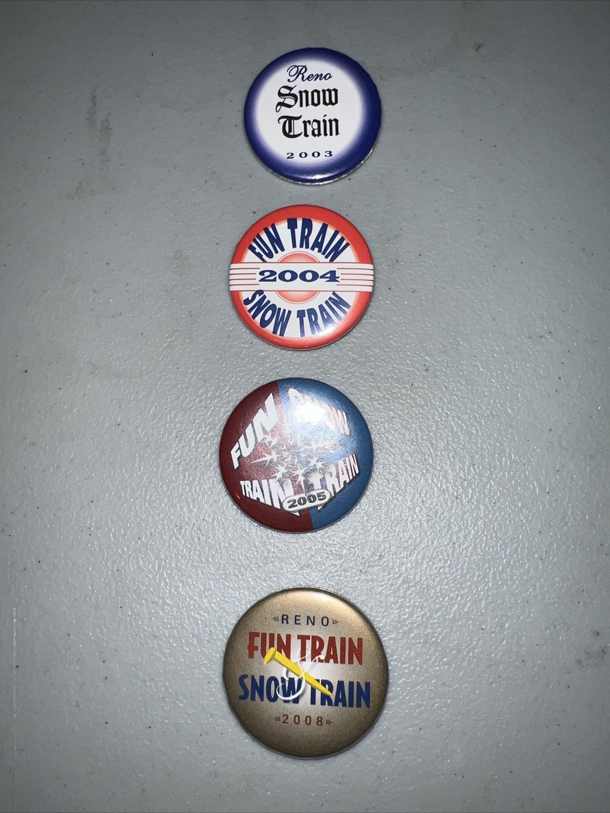 Rare Collectible Reno Fun Train Snow Train Pins (Years: 03, 04, 05, 08 ...