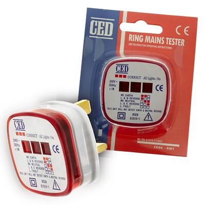 Ring Mains Tester 13Amp Test To See If Socket Has Been Wired Correctly ...