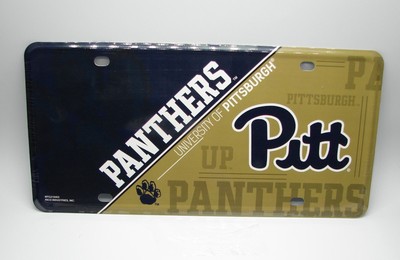 Licensed NCAA PITT PANTHERS PU PITTSBURG METAL CAR NOVELTY LICENSE ...