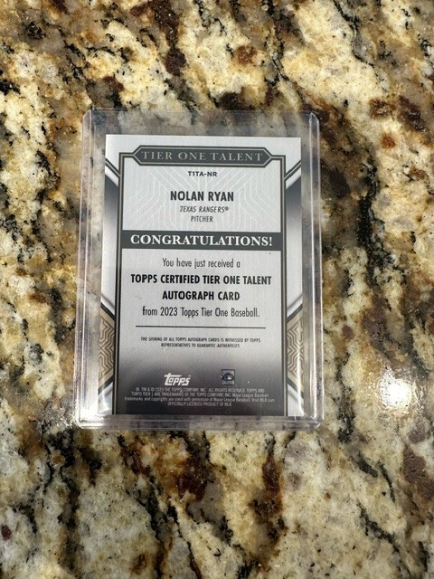 2023 Topps Tier One - Tier One Talent Autographs #T1TA-NR Nolan Ryan ...