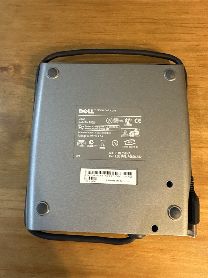 DELL PD01S D-Bay External Media Bay 0UC793 w/ DVDRW Drive | eBay