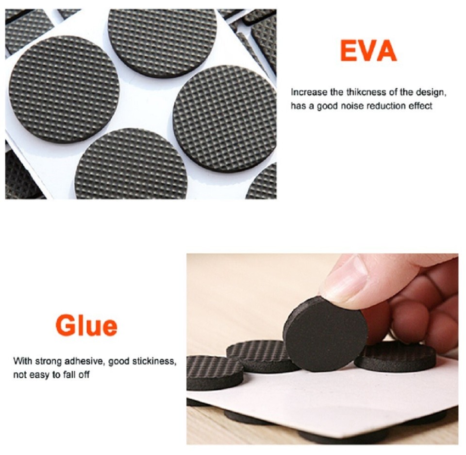 100-Pack Self-Adhesive Non-Skid Rubber Feet – Chair & Table Leg Floor ...