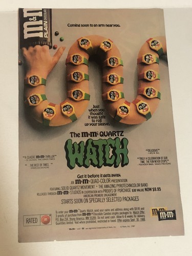 1988 M&Ms Quartz Watch Print Ad Advertisement pa22 | eBay