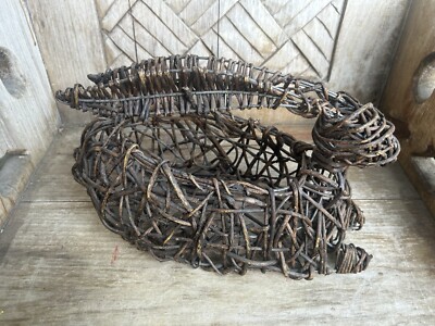 Wicker Rabbit Basket Natural Woven Vine 13 X 8” Wicker Bunny Basket ...