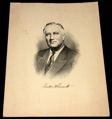 FRANKLIN D ROOSEVELT 1945 RARE COMMEMORATIVE FDR ART PRINT | eBay