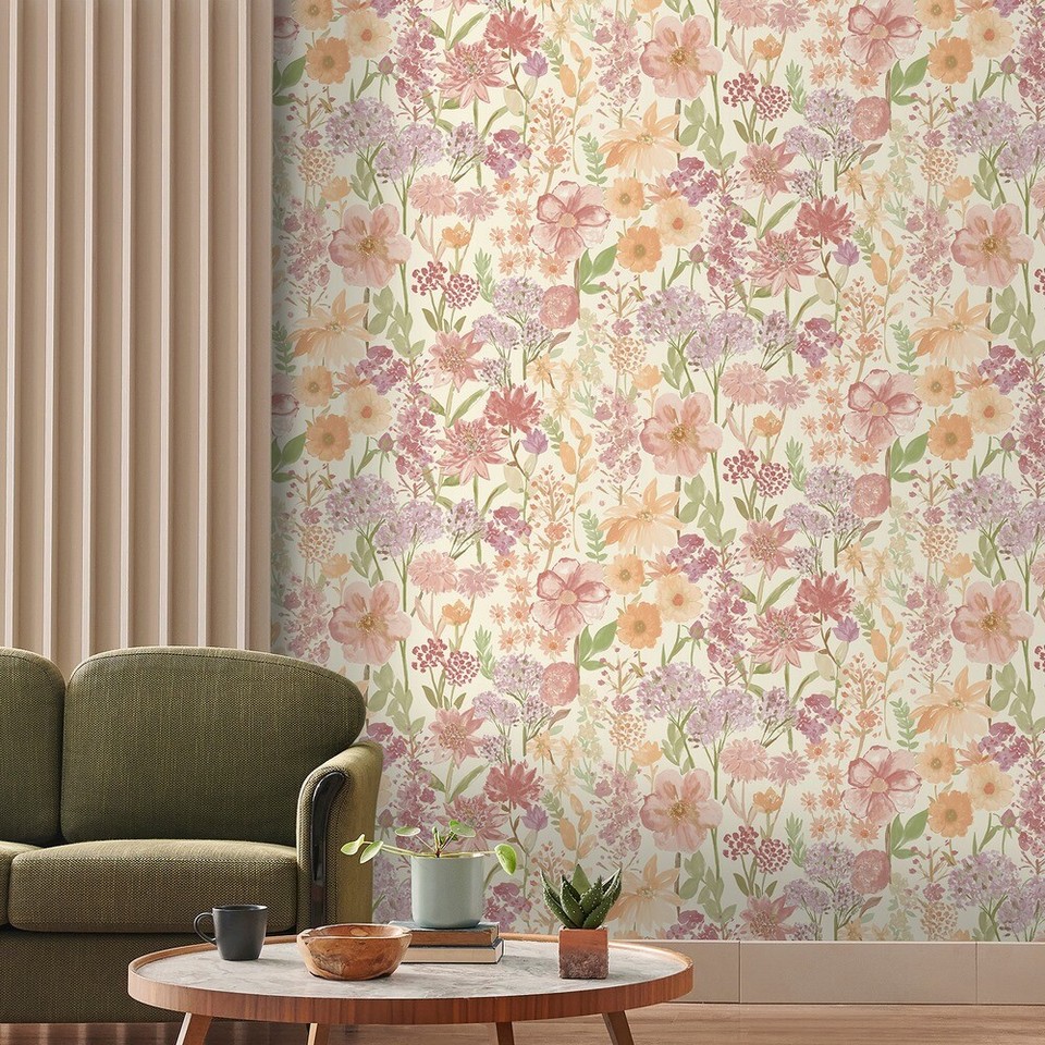 Grandeco Wildflowers Cream Wallpaper A61603 - Wild Garden Flowers ...