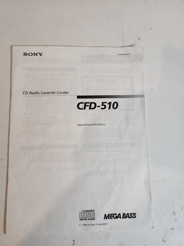 Sony CD Radio Cassette-Corder CFD-450 Operating Instructions | eBay