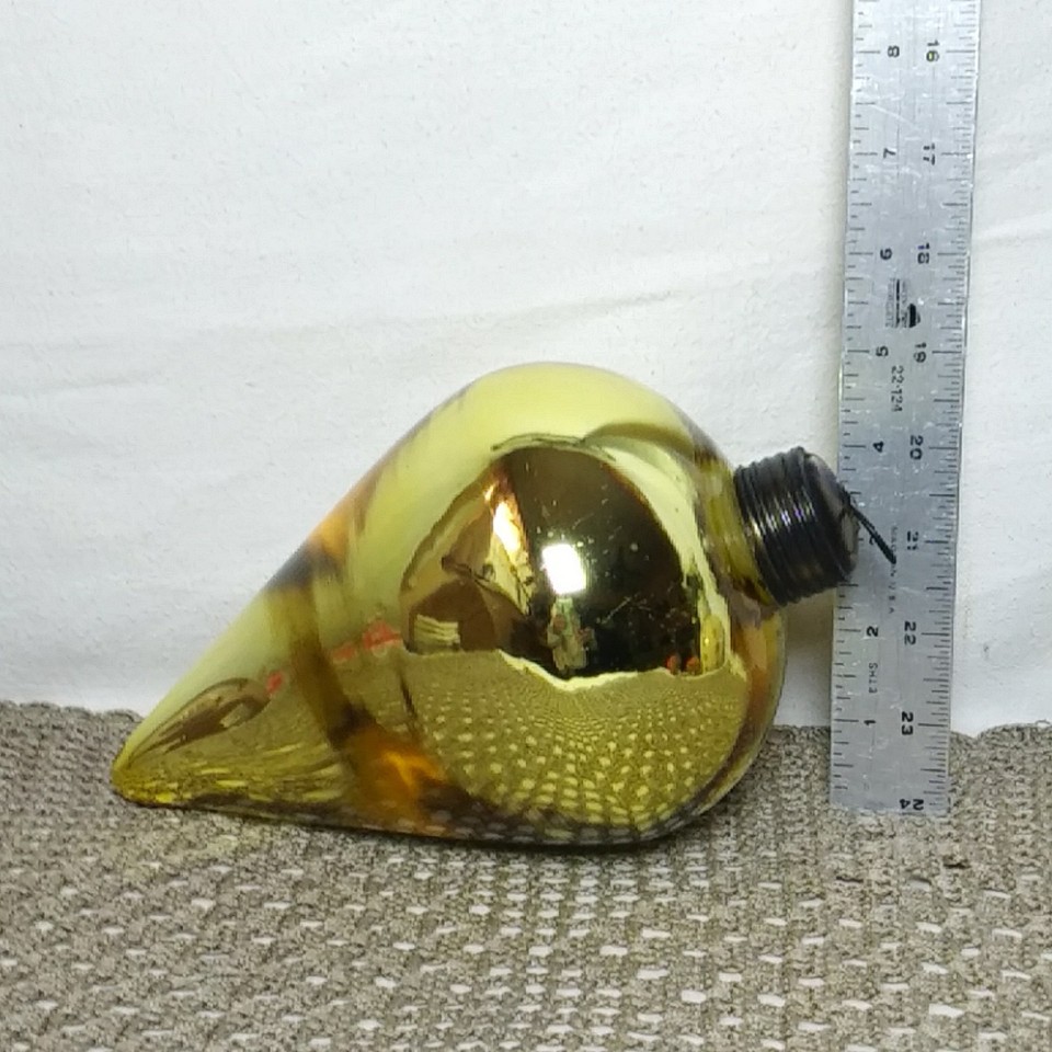 Jumbo 8" Gold Mercury Glass Christmas Bulb Ornament Pendulum Table Top ...