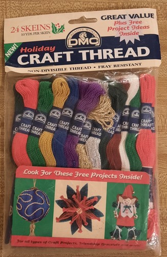 DMC Creative World Holiday Craft Thread 24 Skeins-10 yd ea Gold Silver ...
