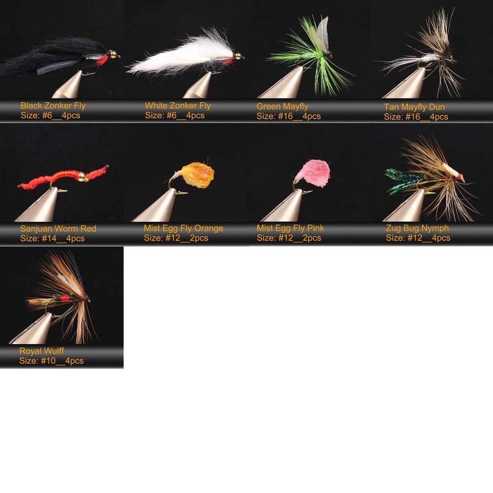 Fly Fishing Flies Assortment With Waterproof Fly Box 28/40/64/92/120pcs ...