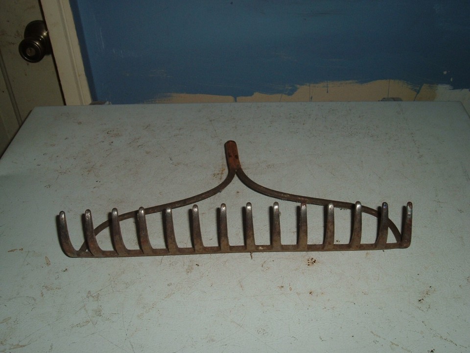 Vintage Garden Rake Head Wine Glass Rack Kitchen Antique Farm Home Tool ...