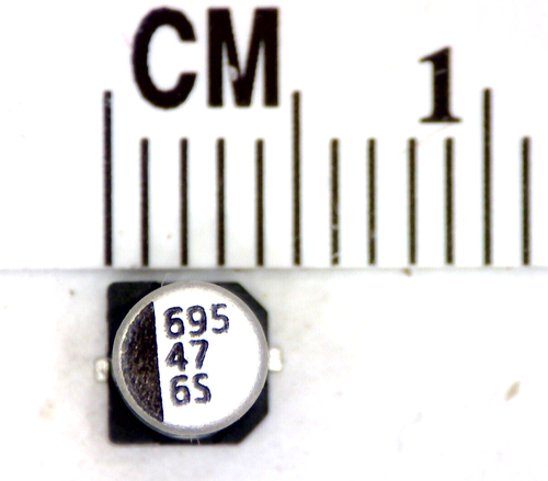 10 pcs 47uF, 6.3V, Aluminum Electrolytic Capacitors - SMD , NACS470M6 ...