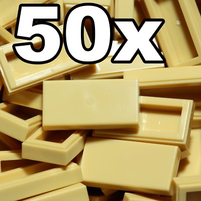 NEW LEGO - TILES - 1 x 2 - Tan tile x 50 - 1x2 smooth flat tiled | eBay