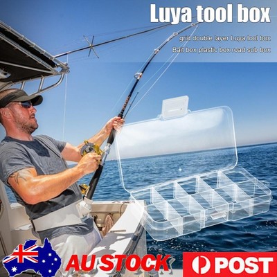 10 Grids Clear Fishing Tackle Box Fishing Box Plastic Tackle Box (10 ...