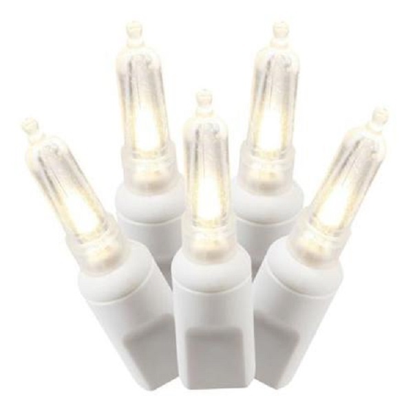 Set of 50 Warm White LED Mini Lights White Wire: Wedding/Event ...