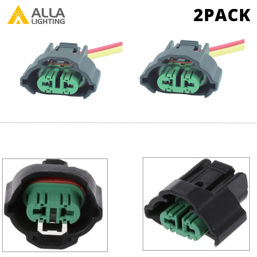 Pair H11 H8 Headlight High Beam Bulb Power Connector Harness Socket ...