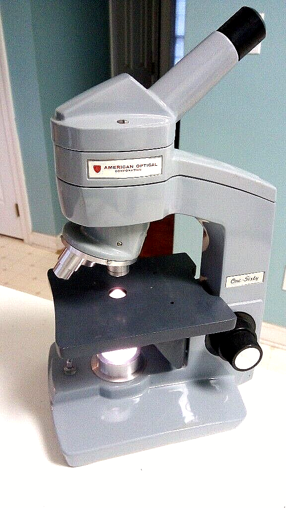 AO American Optical 160 One-Sixty Mono Microscope 4/10/40X Objectives ...