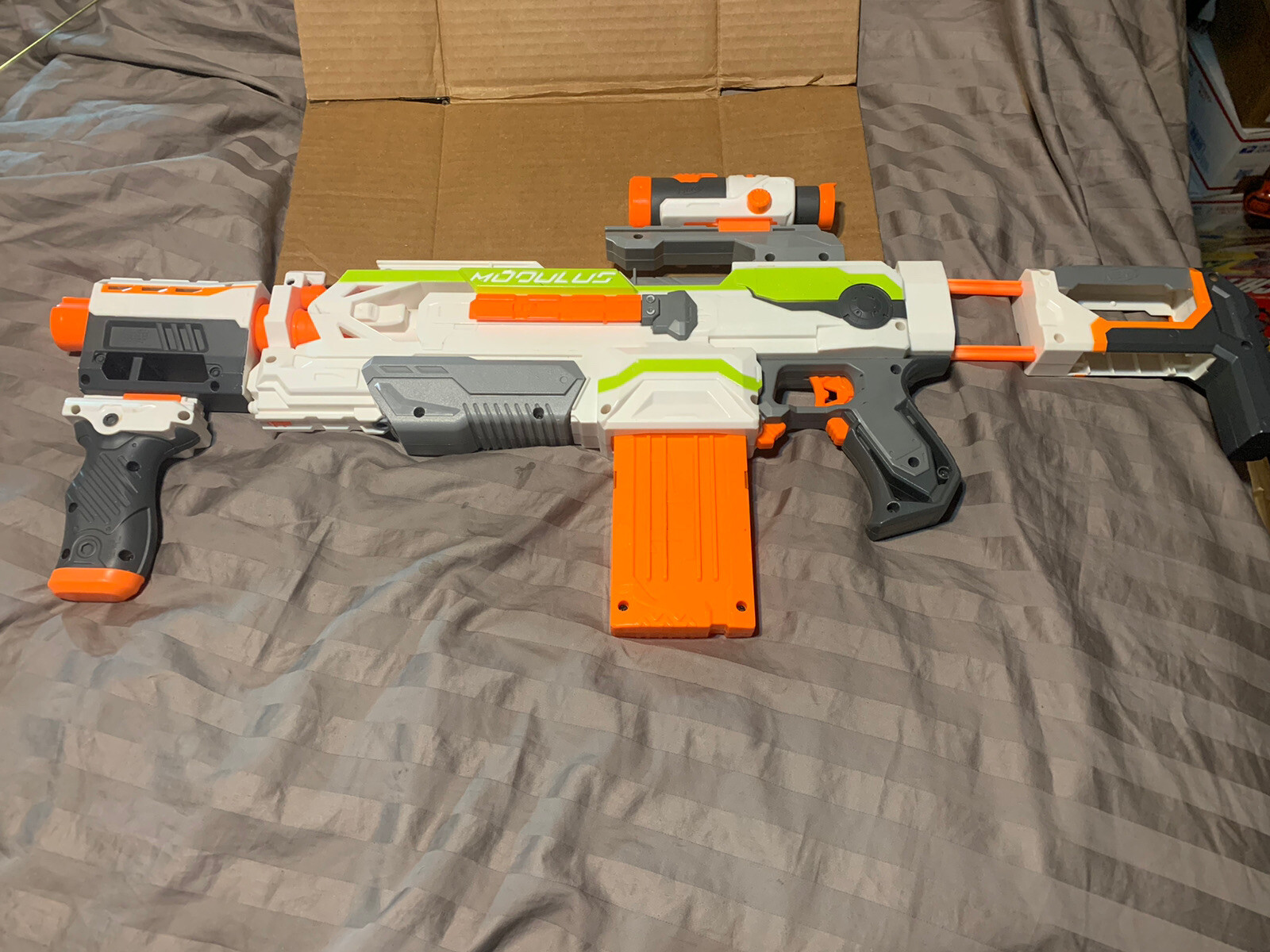 NERF N-Strike Custom Modulus ECS-10 Blaster Dart Gun w/Attachments | eBay