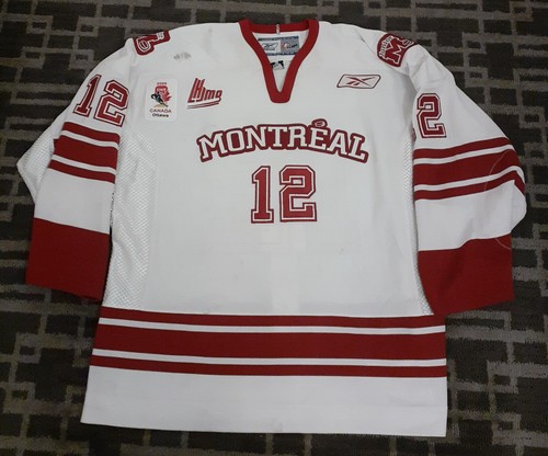 GAME WORN USED MONTREAL JUNIORS WHITE JERSEY #12 COURCELLES NO TARIFFS!!!!! | eBay