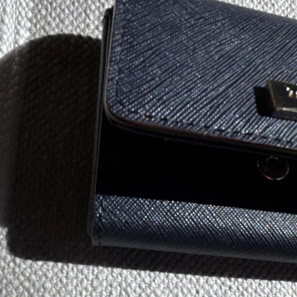 Kate Spade New York Navy Folding Wallet Logo Snap Closure Women Credit ...