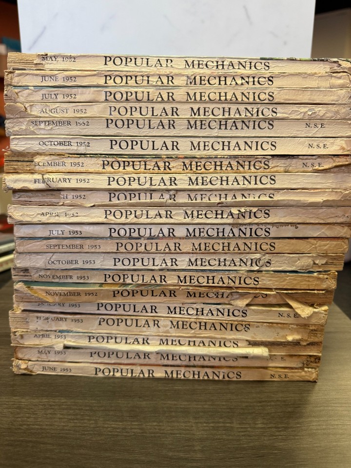 Lot of 20 Vintage Popular Mechanics Magazines from the years 1952 and ...