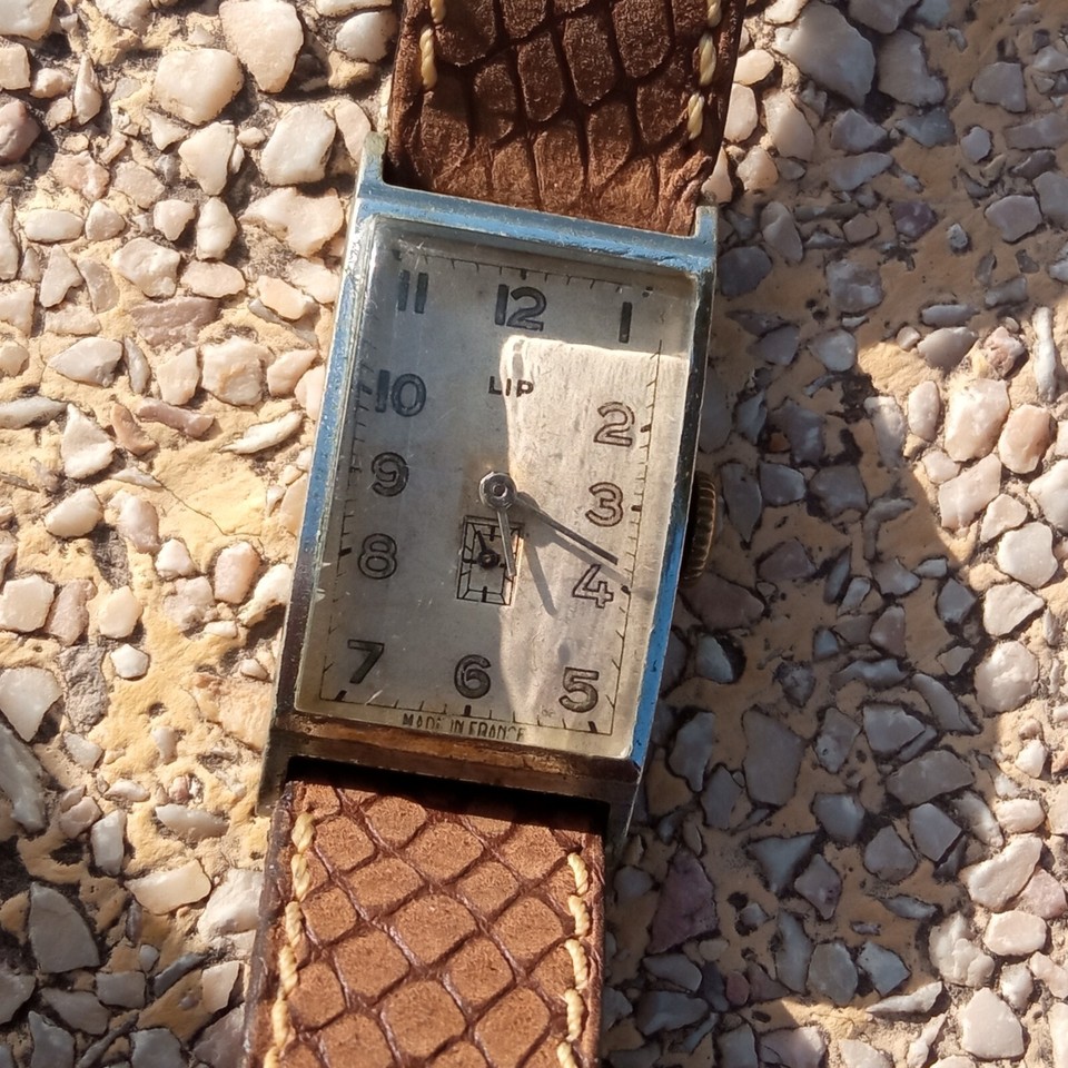 LIP Rectangular Tank Manual Wind T18 Vintage French 20mm Men Watch | eBay