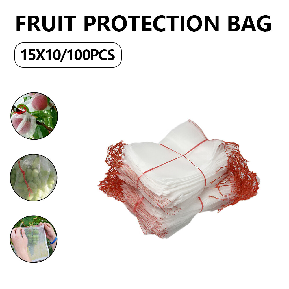50/100X Fruit Net Bags Agriculture Garden Vegetable Protection Mesh ...