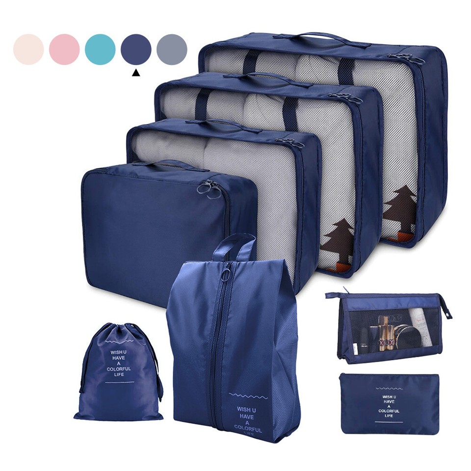 8PCS Travel Luggage Organiser Set Suitcase Storage Bags Clothing ...