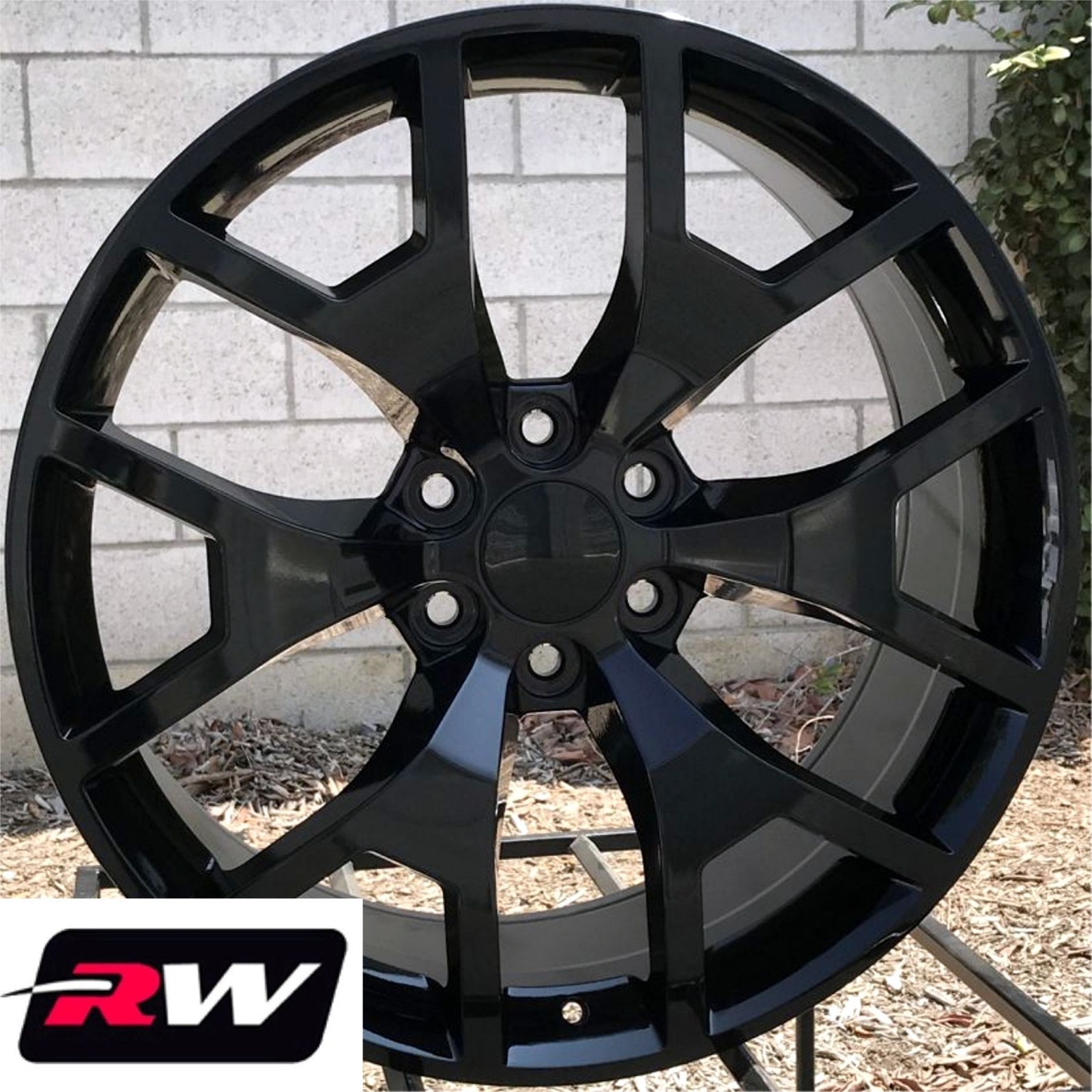 22 x9 inch GMC Sierra 1500 Honeycomb Wheels Gloss Black Rims Tires fit ...