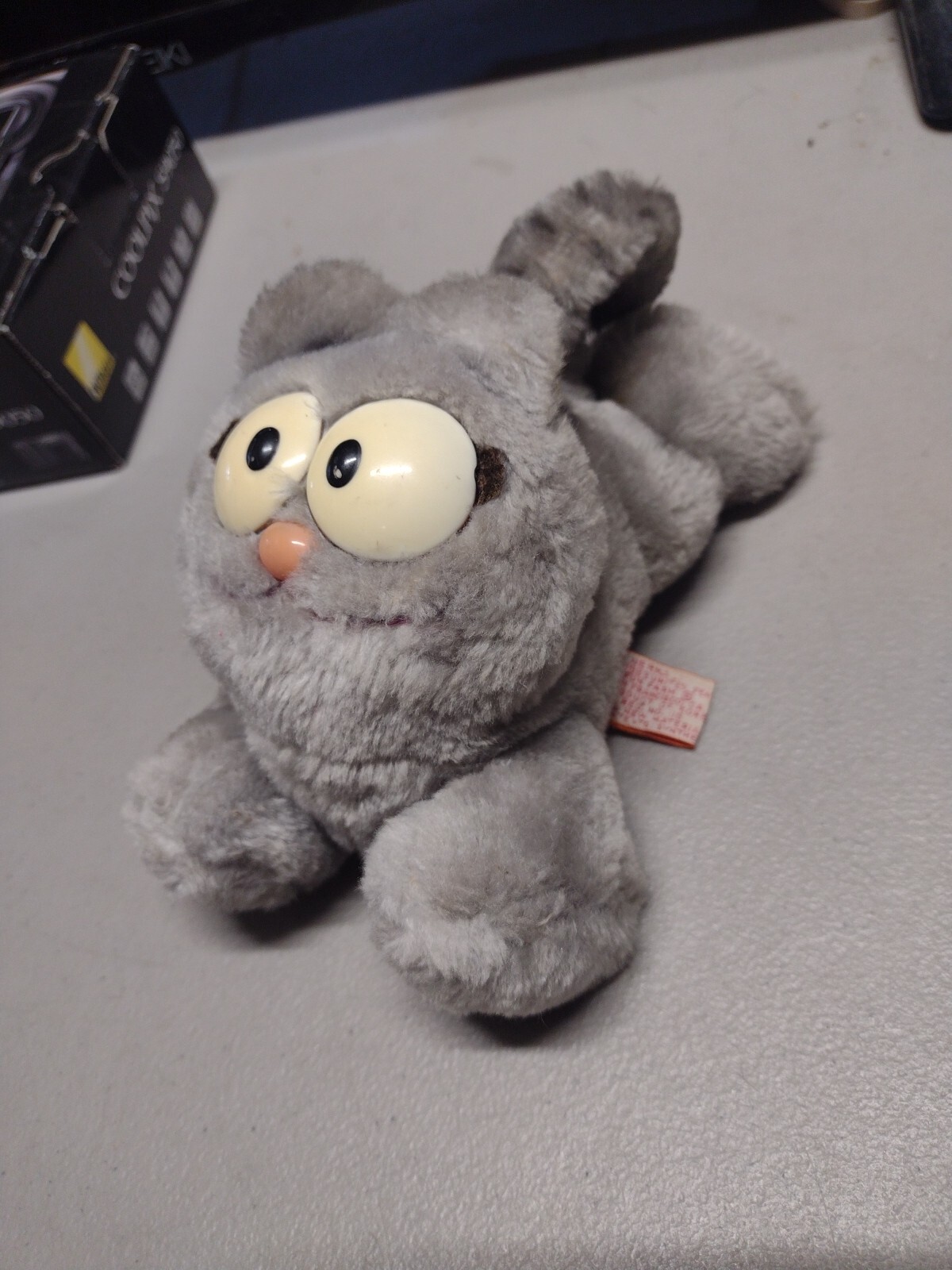 Vintage 1983 Garfield Nermal Laying Down Plush Stuffed Animal Grey Cat ...