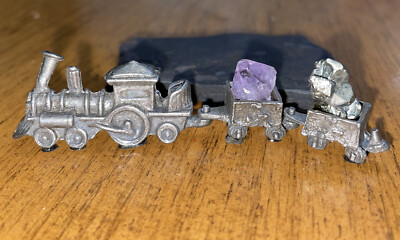 Pewter Train with stone cargo Décor Vintage Art miniature | eBay