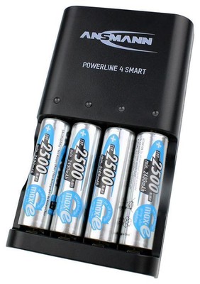 Powerline 4 Smart Nimh / Nicd Battery Charger With 4X Aa 2500Mah ...