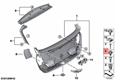 Genuine BMW Alpina M M5 X3 X5 B7 E39 E46 E65 E66 E67 E82 Clip Natur ...